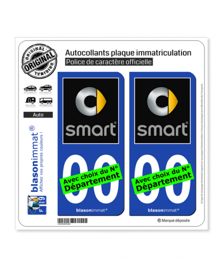 Smart | Autocollant plaque immatriculation