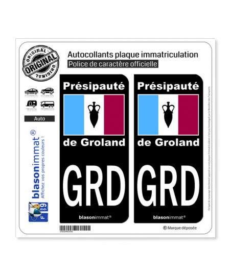 GRD Le Groland - Drapeau | Autocollant plaque immatriculation