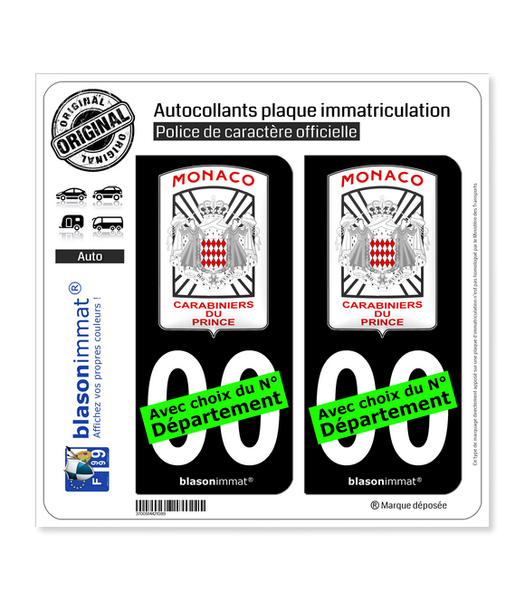 Monaco - Autocollants & plaques d'immatriculation