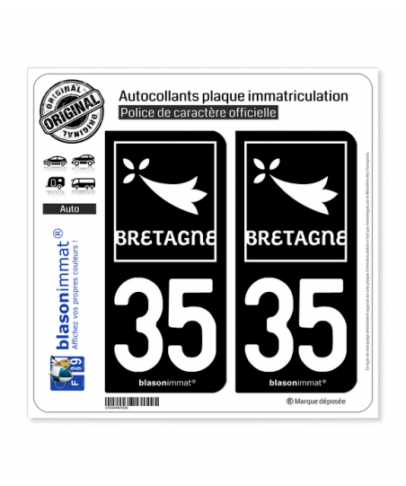 35 Bretagne - Région | Autocollant plaque immatriculation