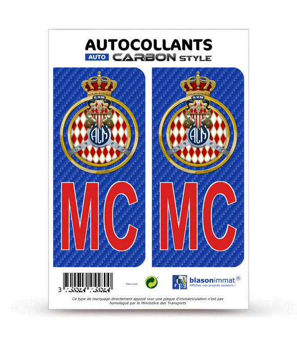 MC Rouge Automobile Club de Monaco - Carbone-Style | Stickers plaque ...