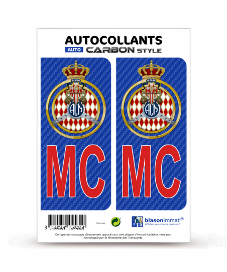 MC Rouge Automobile Club de Monaco - Carbone-Style | Stickers plaque ...