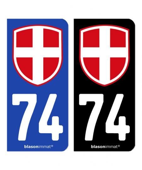 74 Pays de Savoie - Blason | Autocollant plaque immatriculation